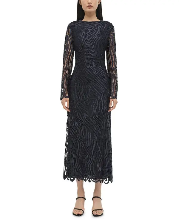 Simkhai Vanina Long Sleeve Lace Midi Dress