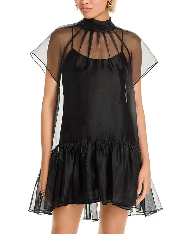 Simkhai Beaux Tiered Mini Dress - Black