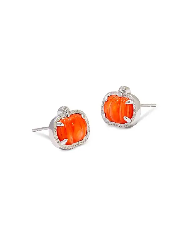 Kendra Scott Gemstone Pumpkin Stud Earrings - Silver