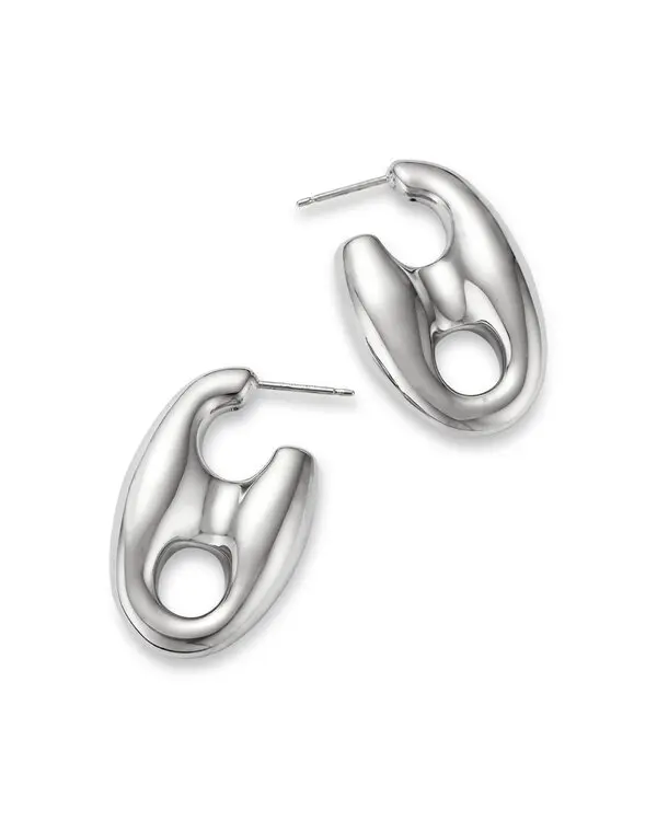 Aqua Mariner Link J Hoop Earrings