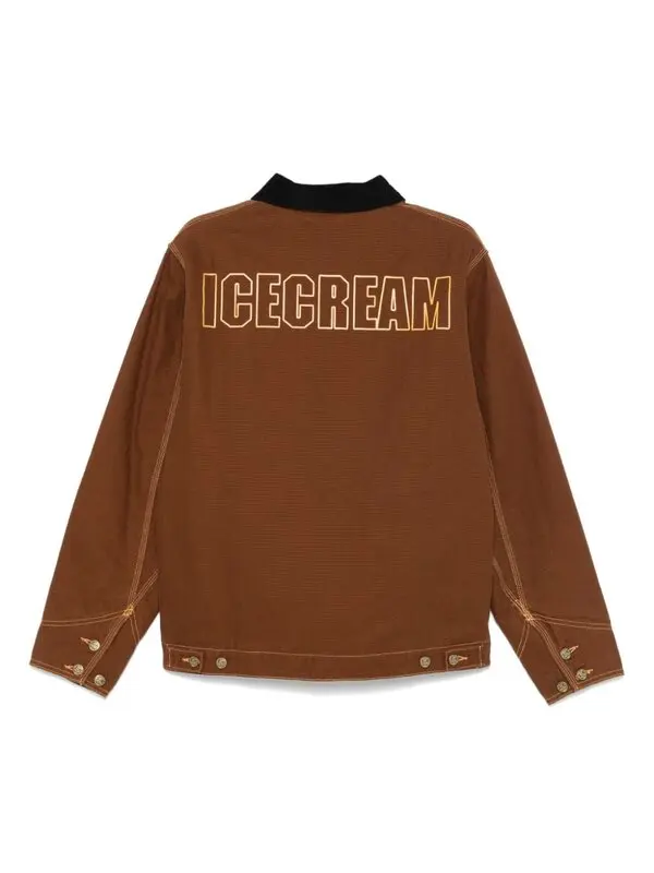 ICECREAM Cotton Canvas Jacket - Brown