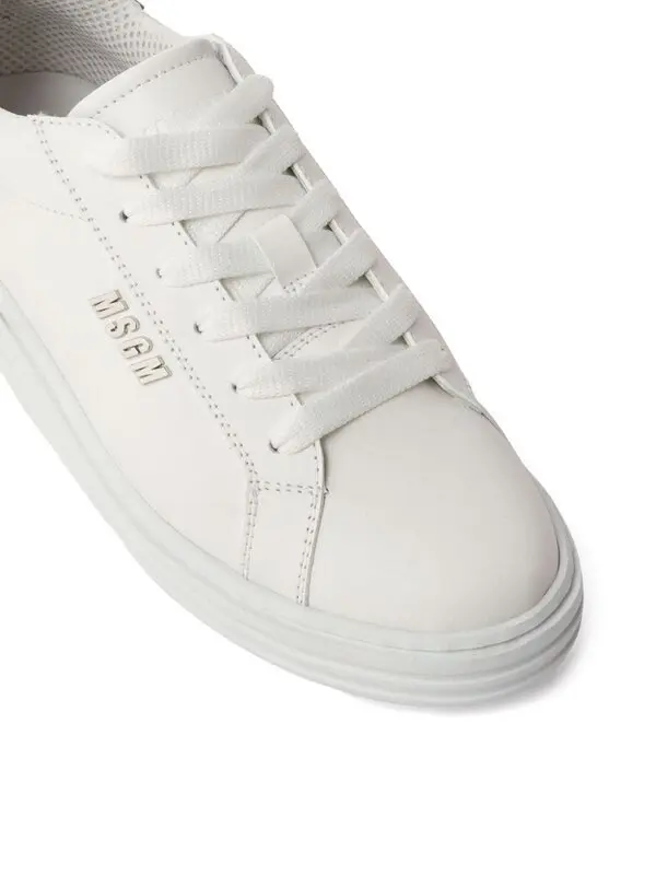 MSGM Logo-embossed Leather Sneakers