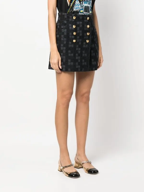 Gucci Double-breasted Tweed Miniskirt