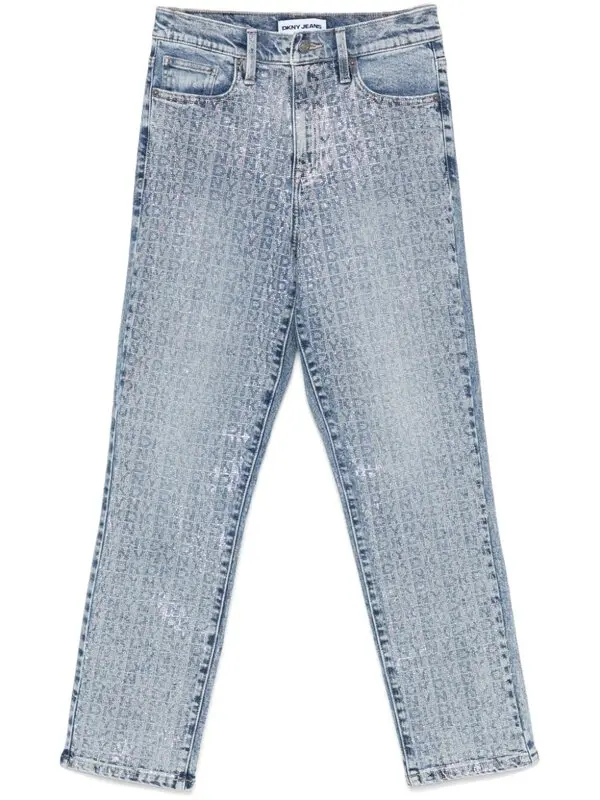 Dkny Logo-rhinestone Jeans