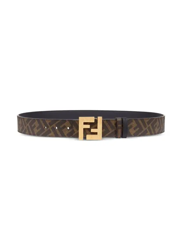 Fendi Ff-logo Reversible Leather Belt