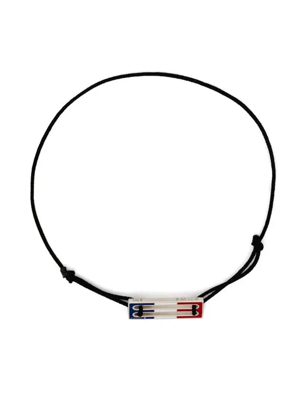 Le Gramme Lacquered Tricolor Cord Bracelet - Blue