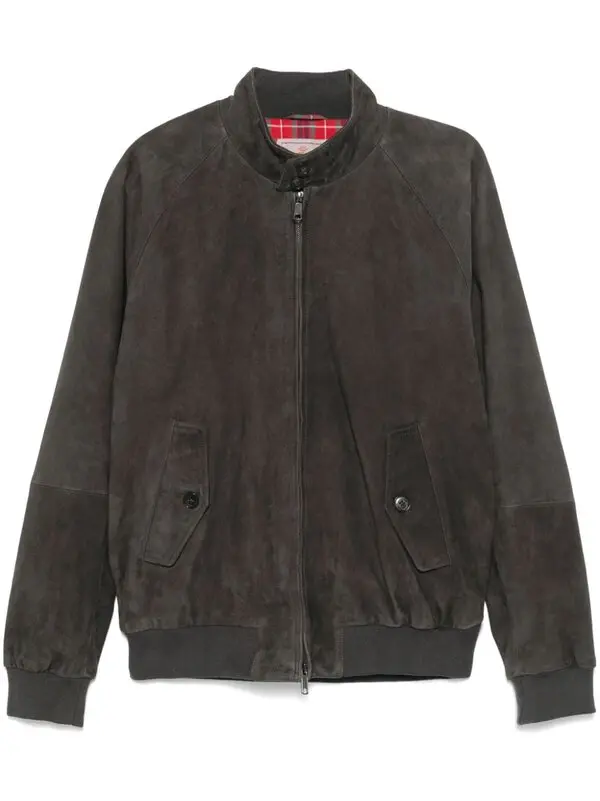 BARACUTA G9 Harrington Panelled Suede Jacket