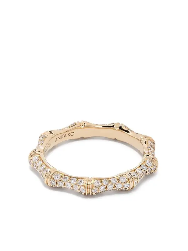 ANITA KO 18kt Yellow Bamboo Diamond Band Ring - Gold