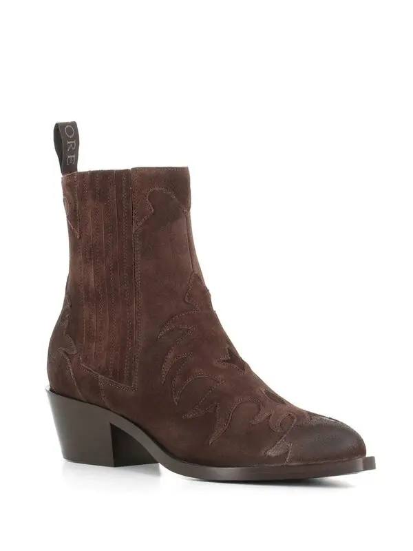 Sartore 45mm Western Suede Cowboy Boots - Brown