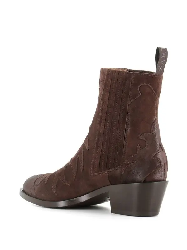 Sartore 45mm Western Suede Cowboy Boots - Brown