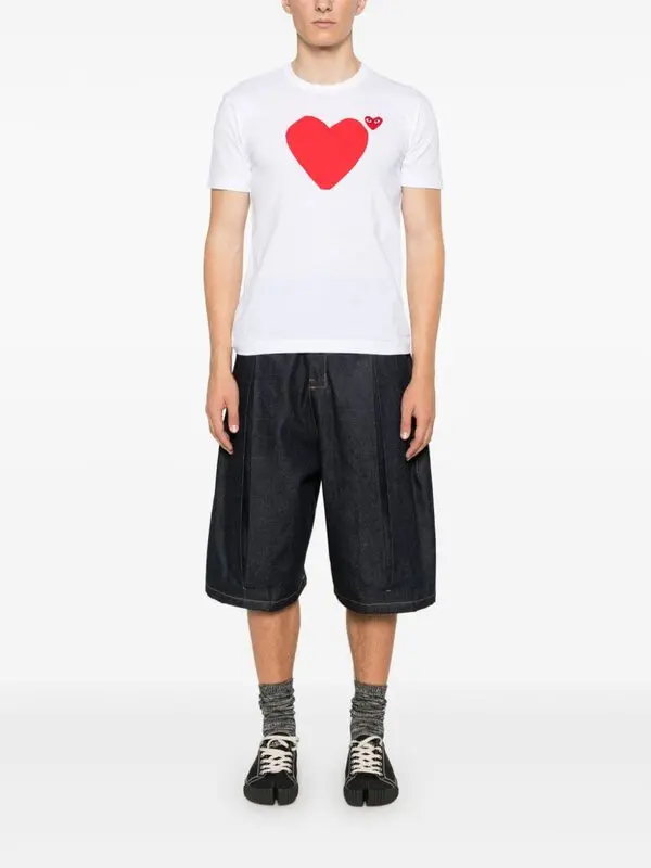 Play Comme Des Garcon Heart-print T-shirt - White