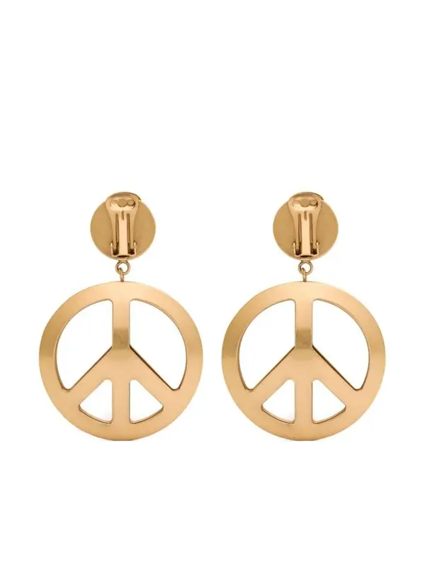 Moschino Peace Sign Clip-on Earrings - Gold