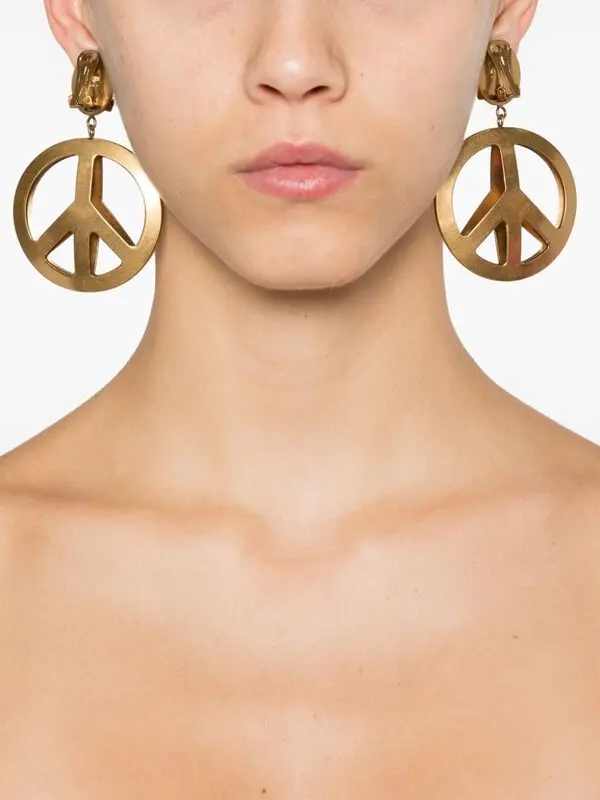 Moschino Peace Sign Clip-on Earrings