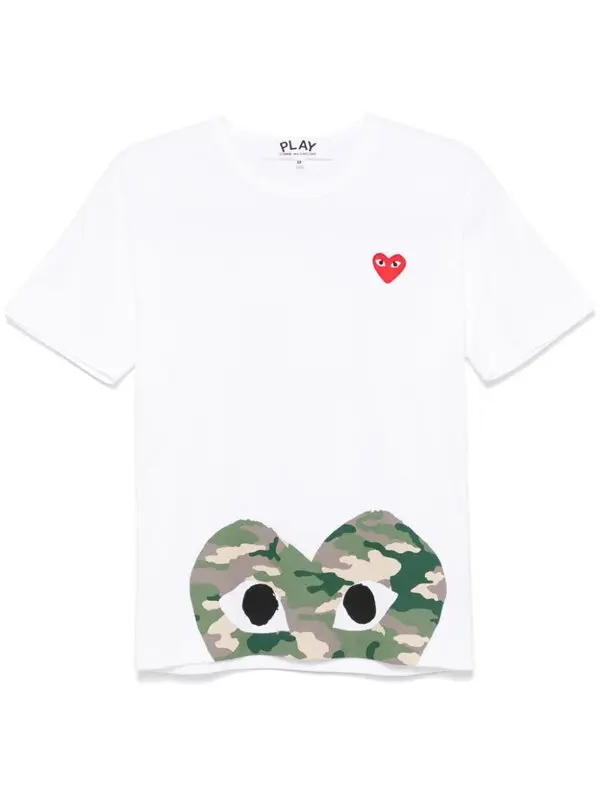 Play Comme Des Garcon Heart-patch T-shirt
