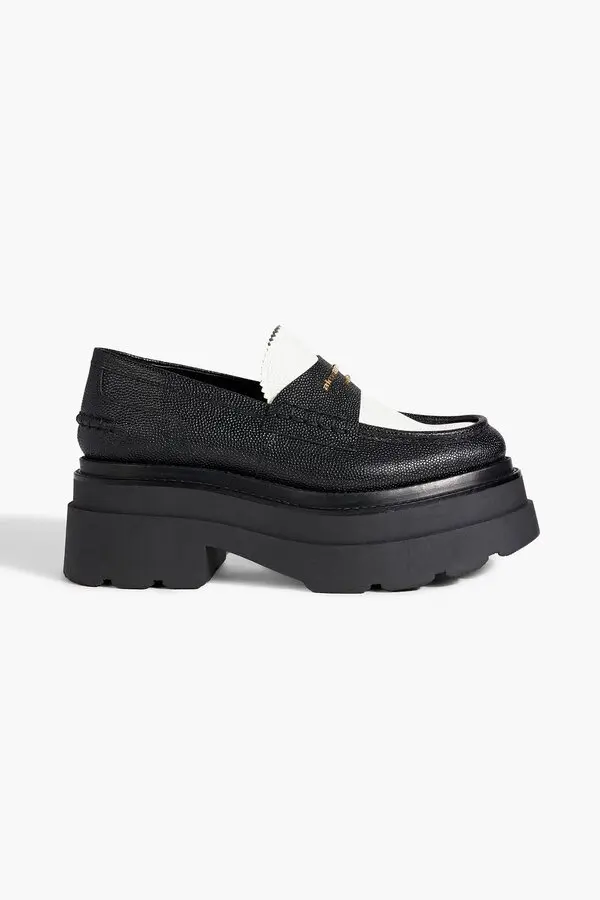 Alexander Wang Carter Pebbled-leather Platform Loafers