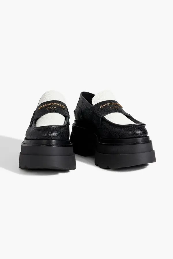 Alexander Wang Carter Pebbled-leather Platform Loafers