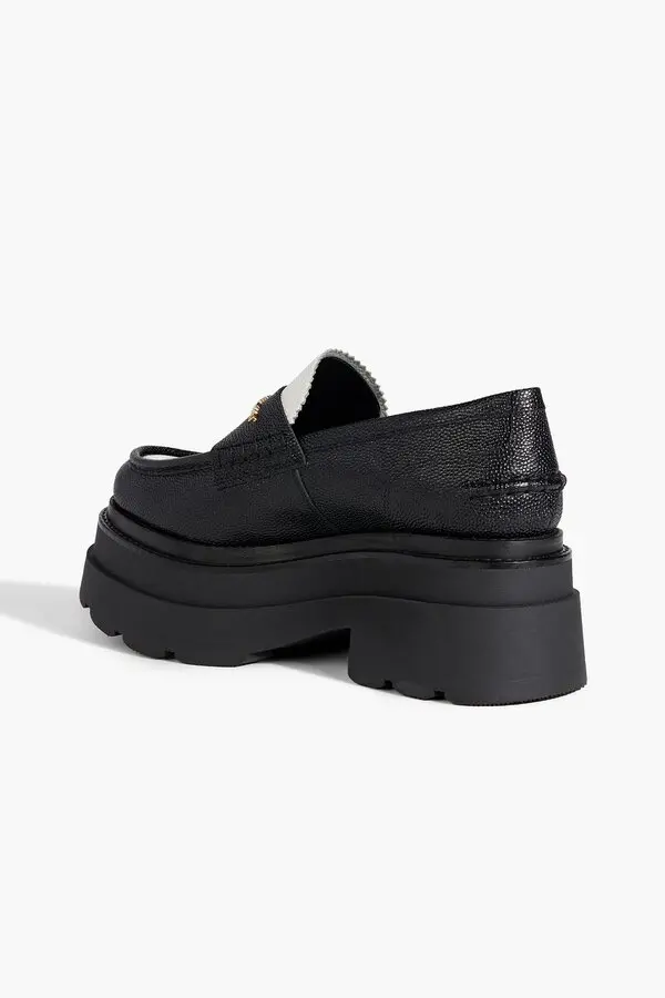 Alexander Wang Carter Pebbled-leather Platform Loafers