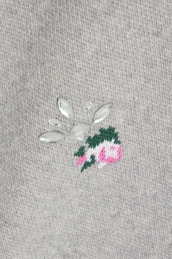 Autumn Cashmere Embellished Jacquard-knit Cotton Sweater