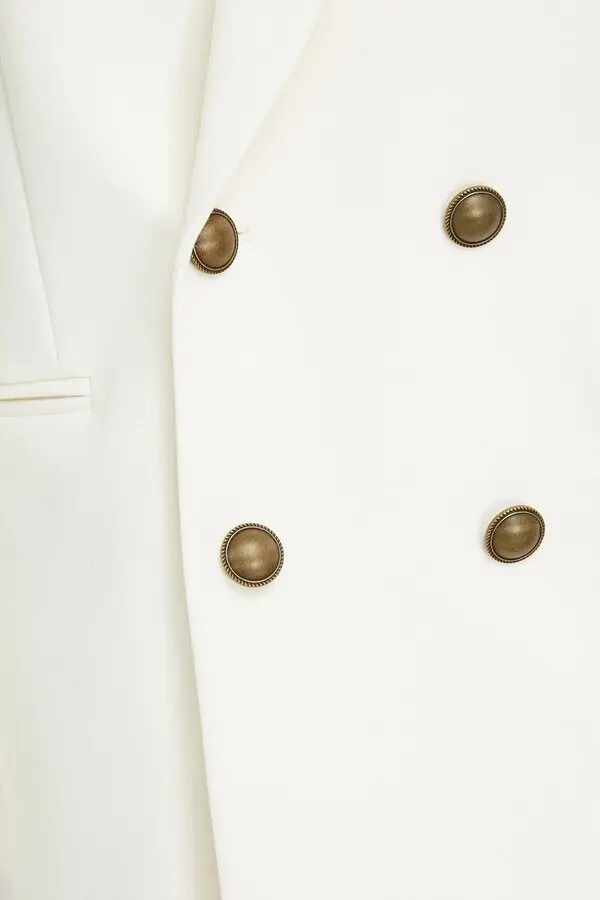 FRAME Double-breasted Twill Blazer
