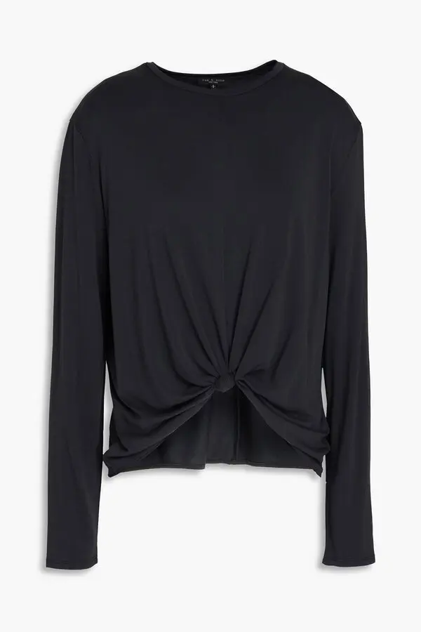 Rag & Bone Jenna Knotted Modal-blend Jersey Top
