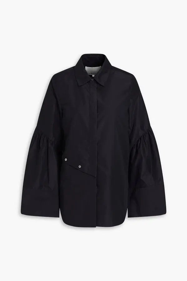 3.1 Phillip Lim Button-detailed Cotton-blend Poplin Shirt - Midnight Blue