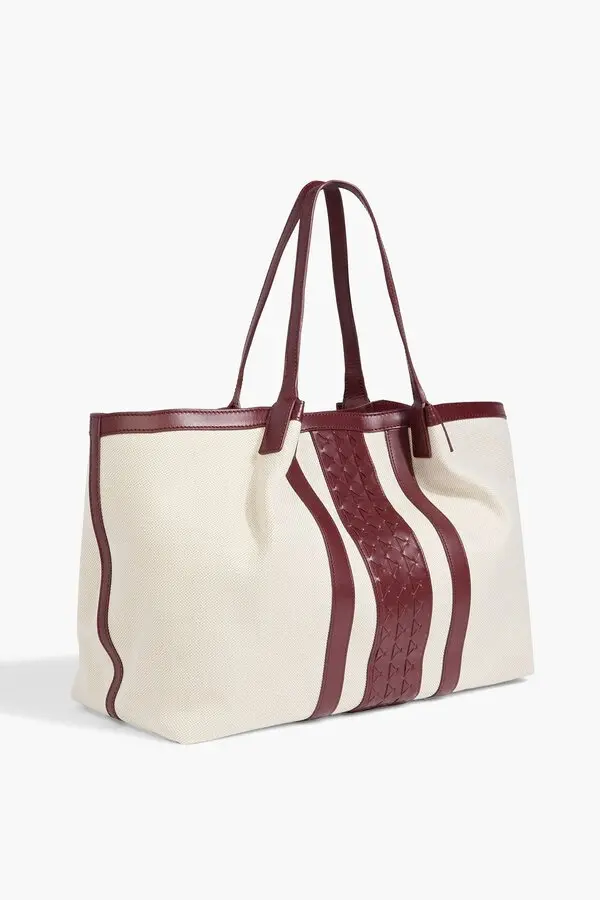 SERAPIAN Leather-trimmed Canvas Tote