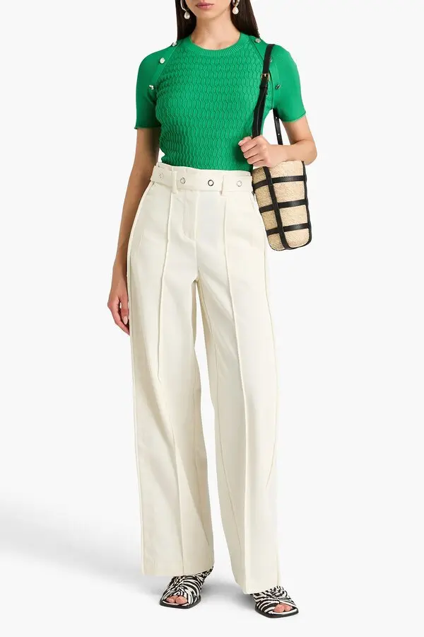 3.1 Phillip Lim Cotton-twill Wide-leg Pants - Ecru