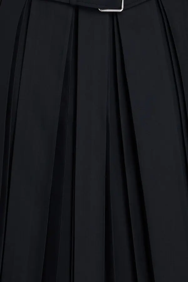 PETER DO Belted Pleated Sateen Skirt