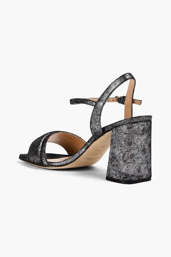 SERGIO ROSSI Metallic Suede Sandals