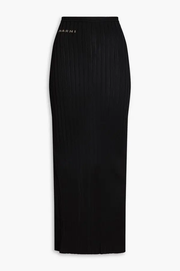 Marni Ribbed-knit Maxi Skirt - Black
