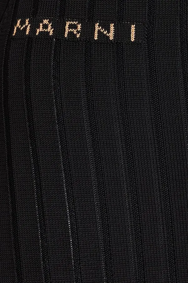 Marni Ribbed-knit Maxi Skirt - Black
