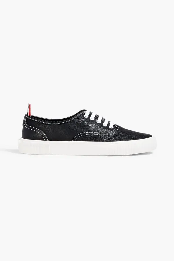 Thom Browne Pebbled-leather Low-top Sneakers