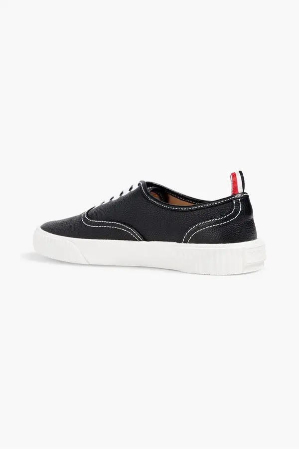 Thom Browne Pebbled-leather Low-top Sneakers
