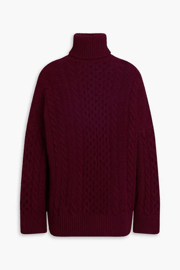 &daughter Annis Cable-knit Turtleneck Sweater - Plum
