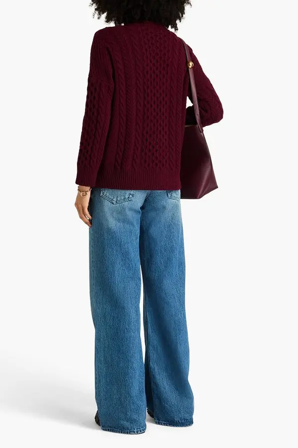 &daughter Annis Cable-knit Turtleneck Sweater - Plum