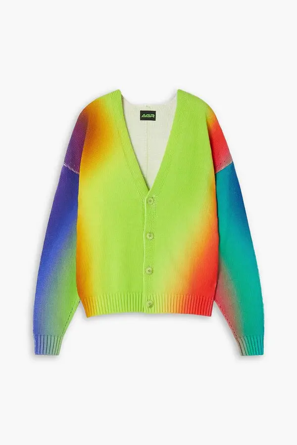 Agr Colour Theory Ombré Cotton Cardigan In Multicolor - 75% Off 