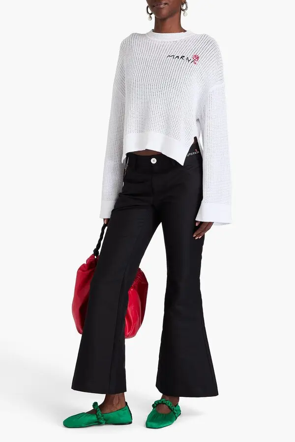 Marni Cotton Flared Trousers