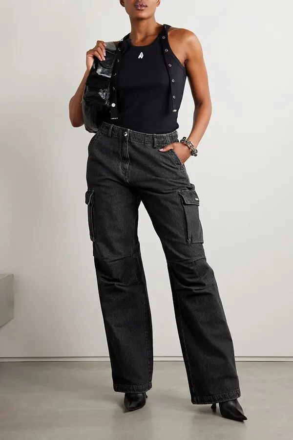 Coperni High-rise Wide-leg Cargo Jeans