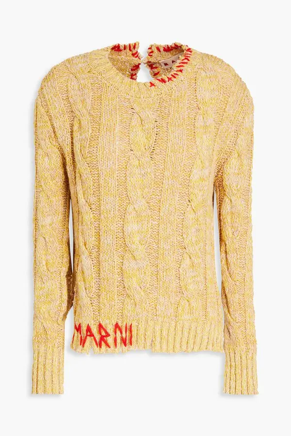 Marni Mélange Cable-knit Cotton Sweater