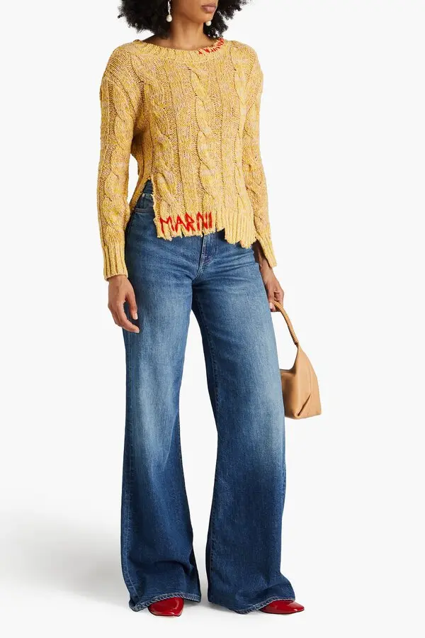 Marni Mélange Cable-knit Cotton Sweater