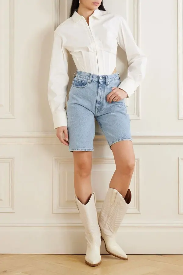 Y/project Evergreen Convertible Embroidered Wide-leg Jeans