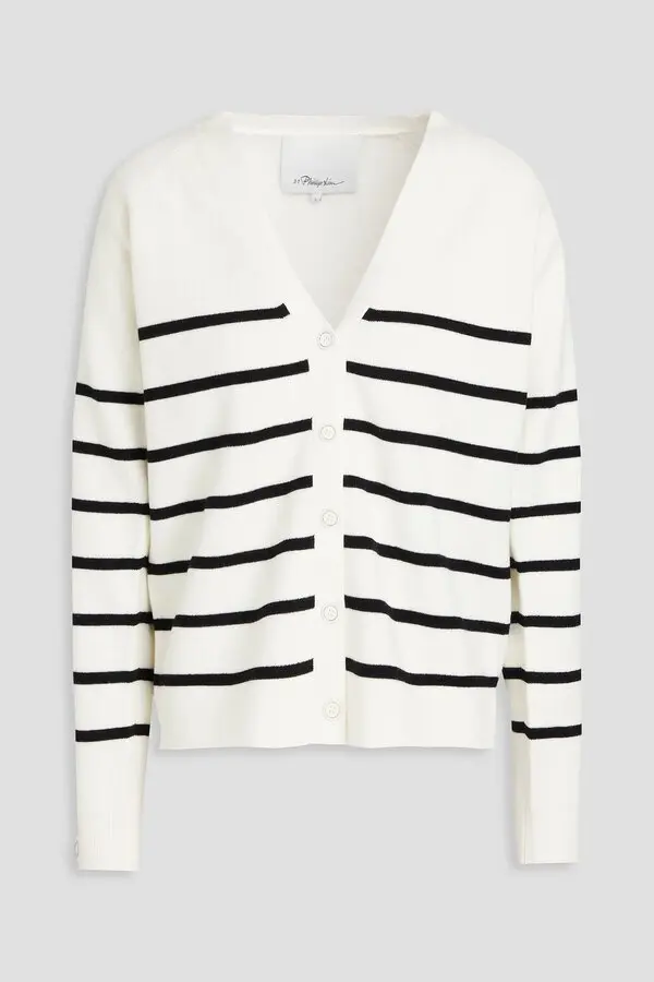 3.1 Phillip Lim Striped Wool Cardigan - Ivory