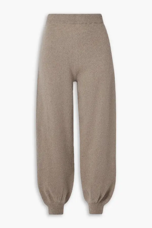 BASERANGE Cropped Cashmere And Wool-blend Track Pants - Mushroom
