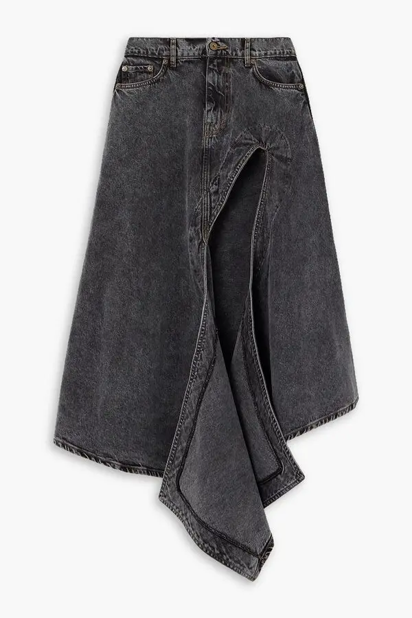 Y/project Evergreen Cutout Denim Midi Skirt - Dark Denim