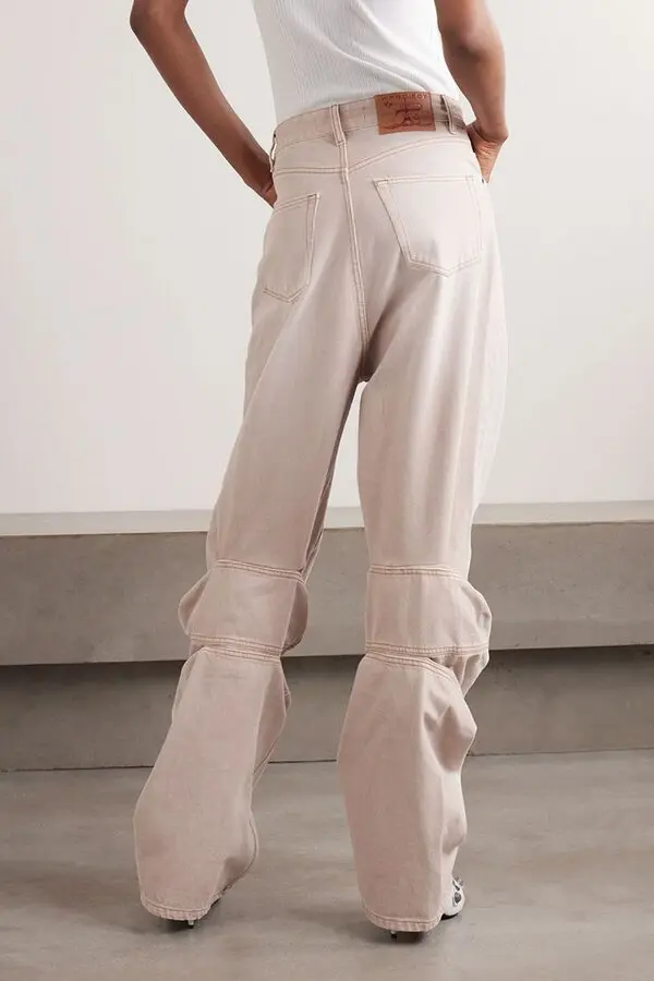 Y/project Gathered Mid-rise Wide-leg Jeans