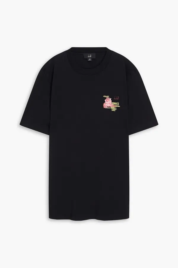 Dunhill Embroidered Cottonjersey Tshirt