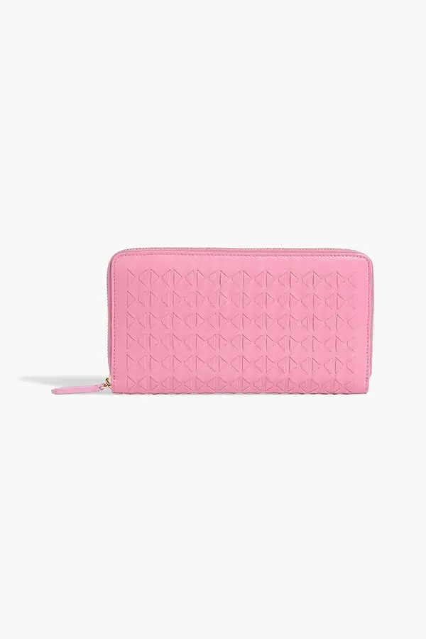 SERAPIAN Mosaico Woven Leather Continental Wallet - Pink
