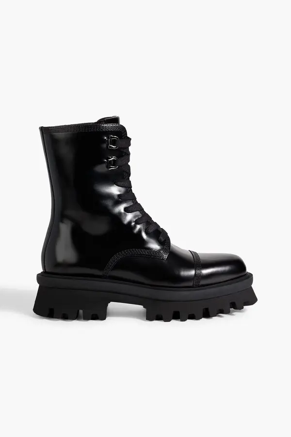 FERRAGAMO Kira Leather Combat Boots