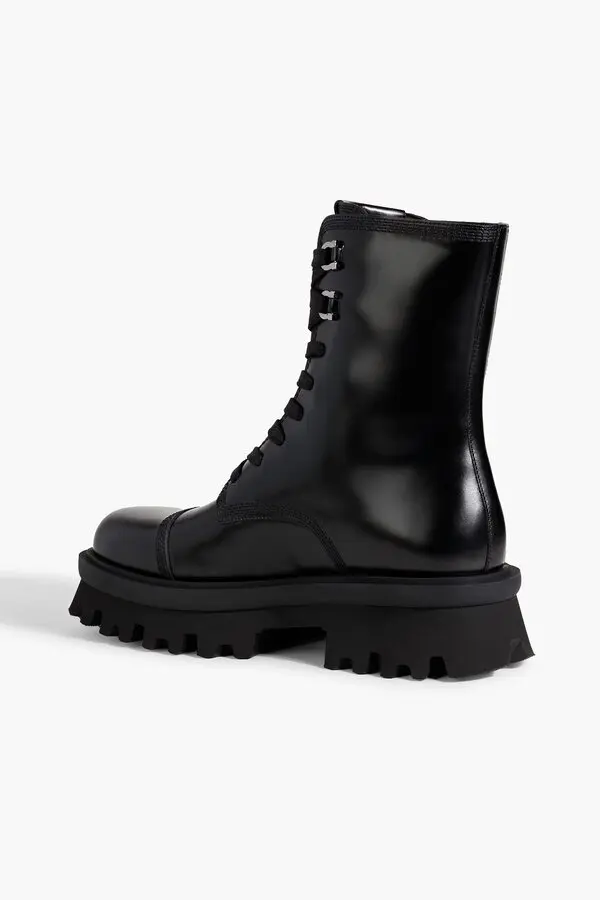 FERRAGAMO Kira Leather Combat Boots