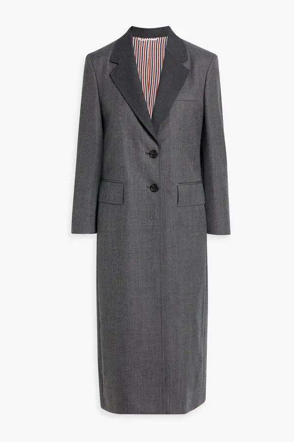 Thom Browne Wool Graine De Poudre Tailored Coat
